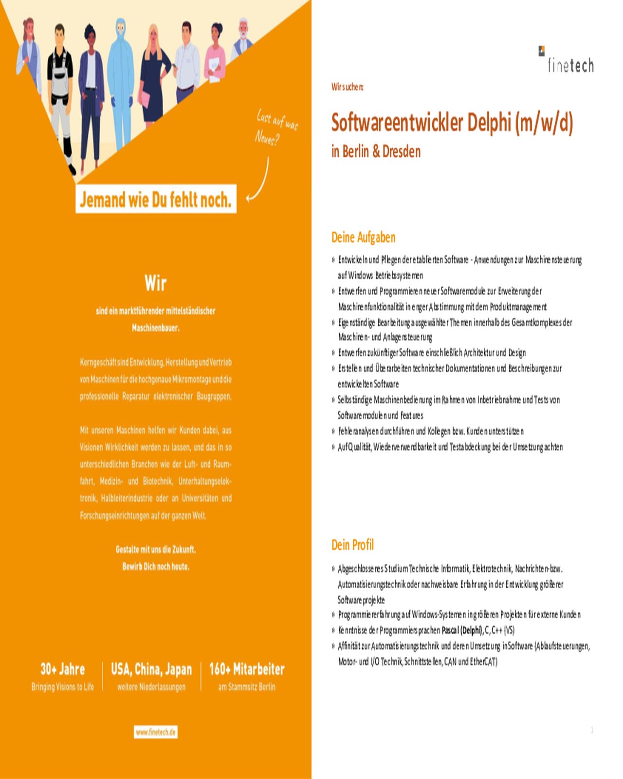 Softwareentwickler Delphi (m/w/d) – Finetech